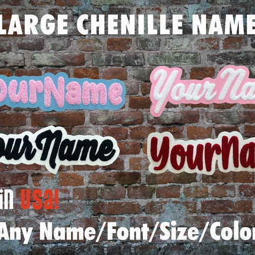 Custom Chenille Script Name Letterman Jacket Patch MADE IN USA - Etsy