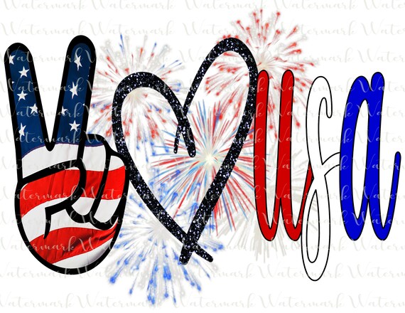 Peace Love USA Red White and Blue 4th of July Independence - Etsy