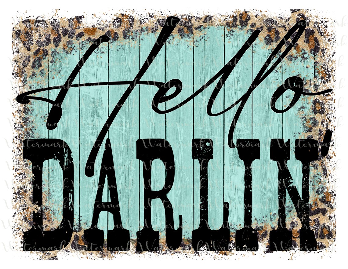 Hello Darlin' PNG Sublimation File Download Country Music | Etsy