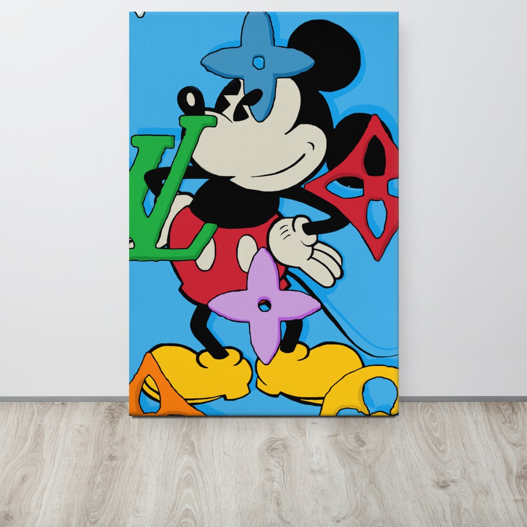 Original Mickey Mouse Pop Art, Hand Painted, Acrylic on Canvas, 24x36 ...