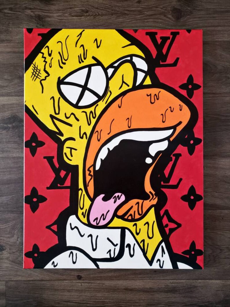 Homer Simpson Pop Art,simpson's Art,pop Art Collection,hand-painted Art ...