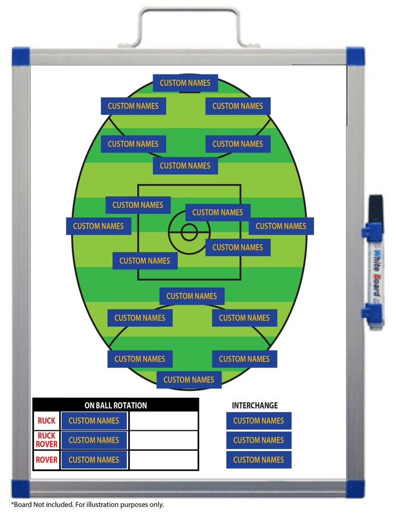 Custom Name Magnets for Coaches Boards in Your Team’s Colours - 30 Pack ...