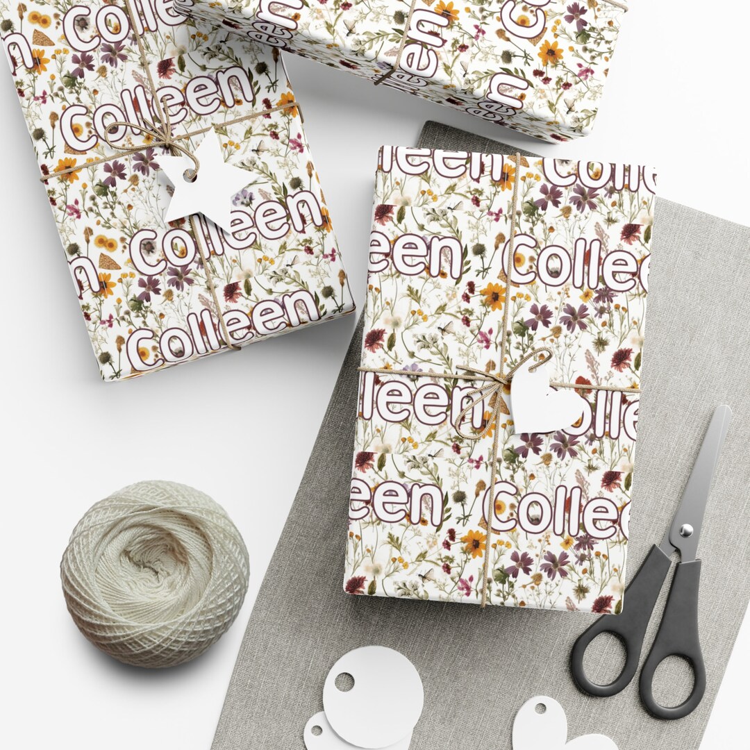 Custom Boho Floral Wrapping Paper/ Birthday Gift Wrap/ Floral Wrapping ...