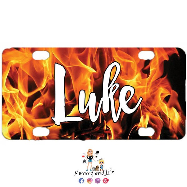 Flame License Plate Frame - Etsy