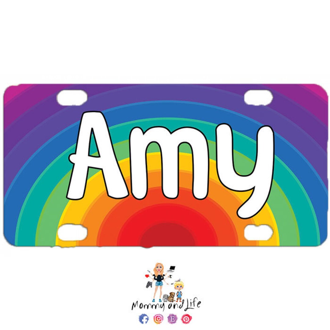 Rainbow Mini License Plate/ Kids License Plate/ Custom License - Etsy