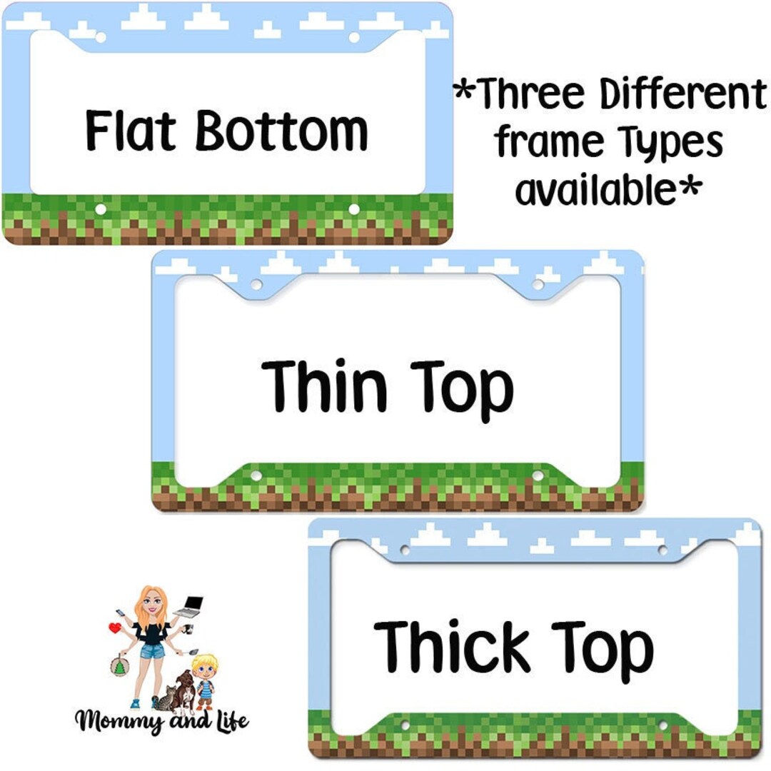 Gaming License Plate Frame/ Custom License Plate/ Flat Bottom/ Thin Top ...
