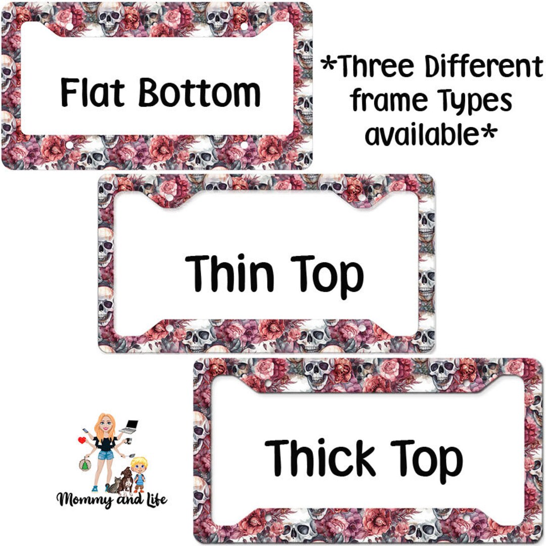 Skulls and Roses License Plate Frames/ Skulls and Roses License Plate ...