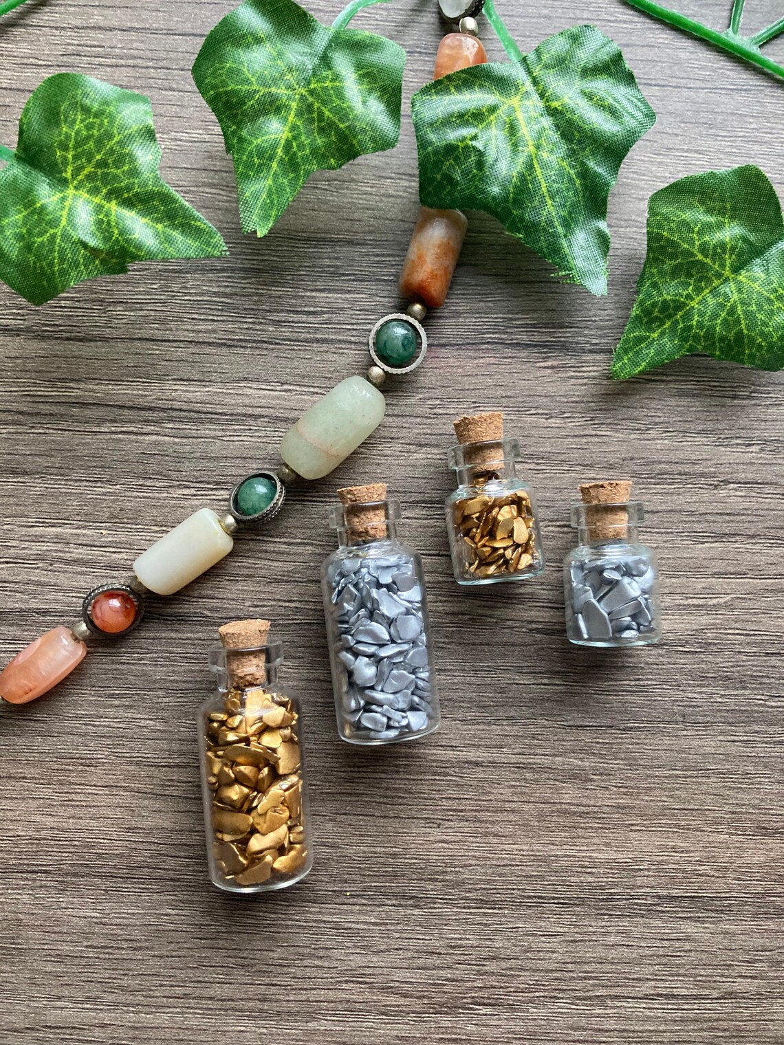 Gold & Silver Glass Vial Potion Apothecary Decor Set of 2 - Etsy