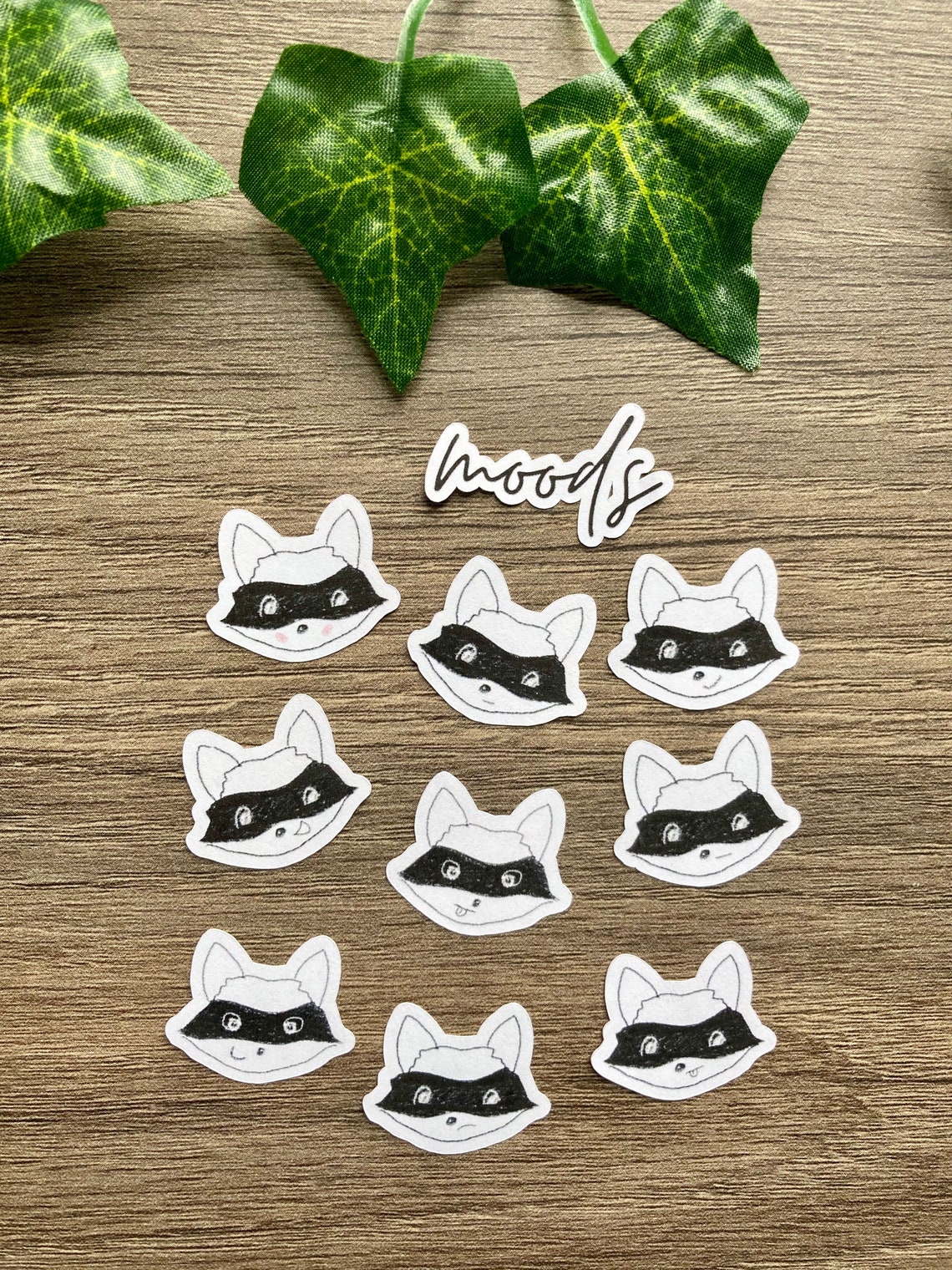 Raccoon Moods Stickers Set of 9 I Sheet or Individual Cut for - Etsy