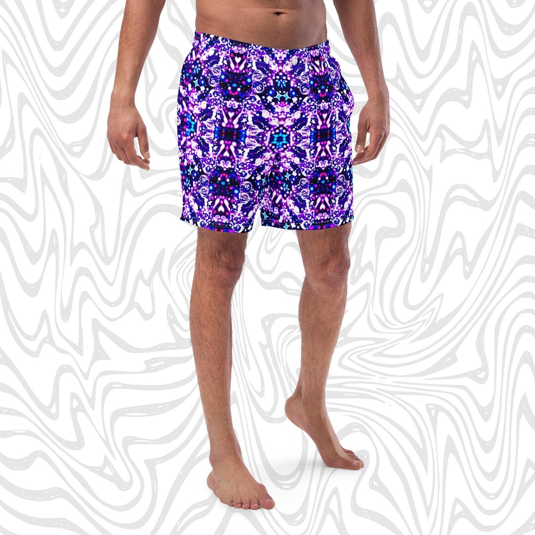 Men's Purple Proto Print Ravewear Swim Trunks - Etsy