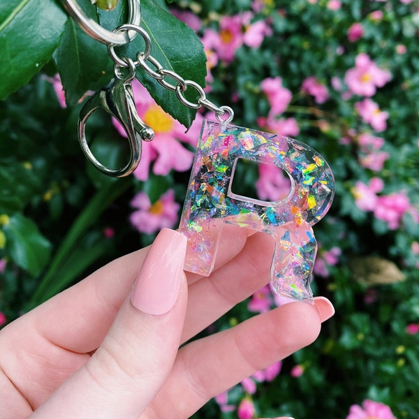Resin Letter Keychain - Etsy