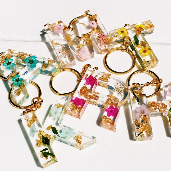 Resin Letter Keychain - Etsy