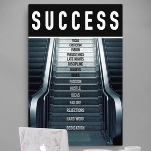 Success Staircase, Motivational Poster, Success Canvas Print ...