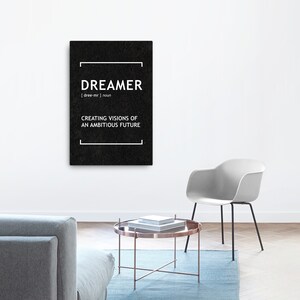 Dreamer Definition - Wall Art Motivation Canvas Print / Poster / Office ...