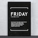 Friday Definition Wall Art Motivation Canvas Print / Poster - Etsy