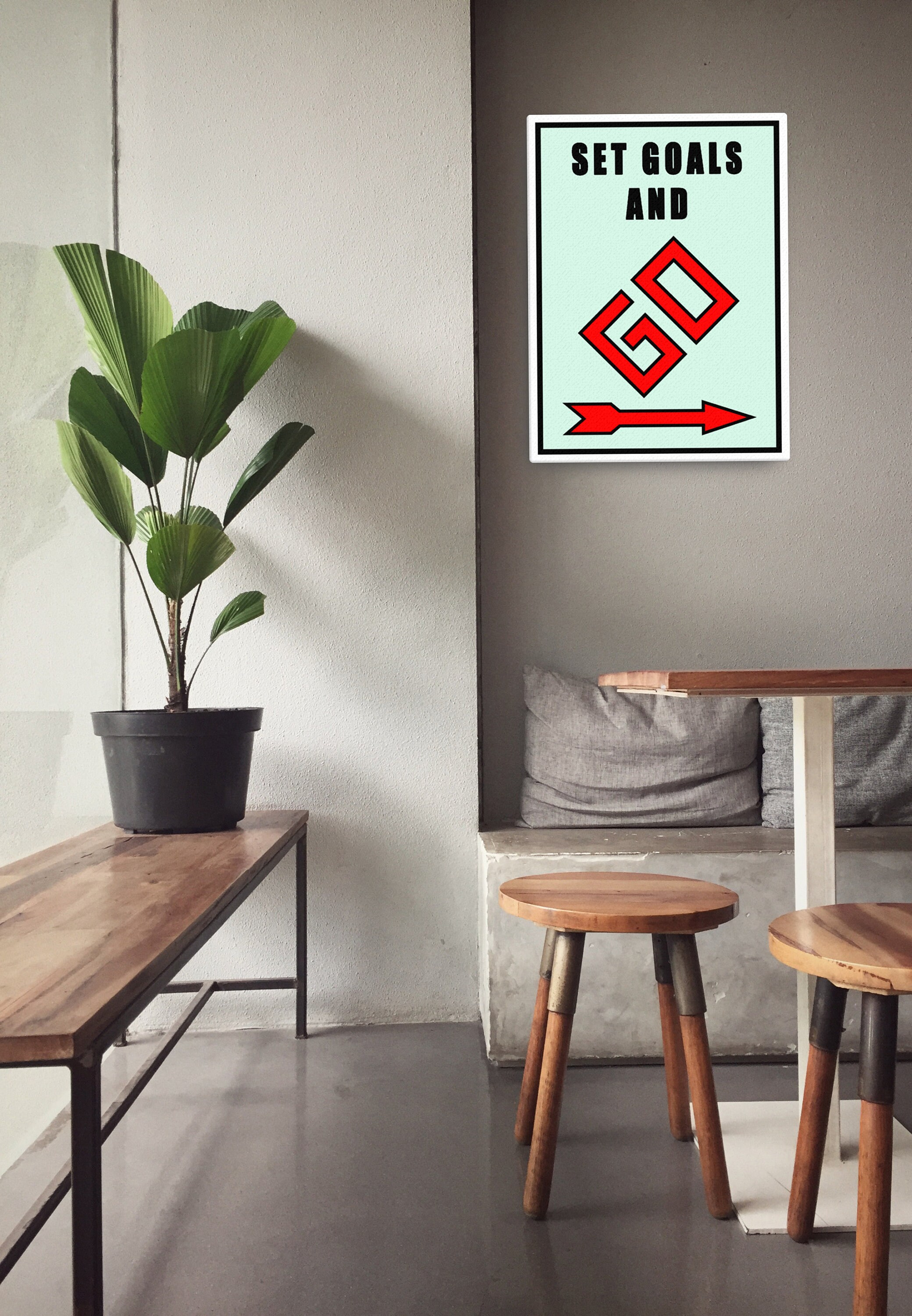 Set Goals and Go, Motivation Poster, Success Canvas Print, Motivation ...