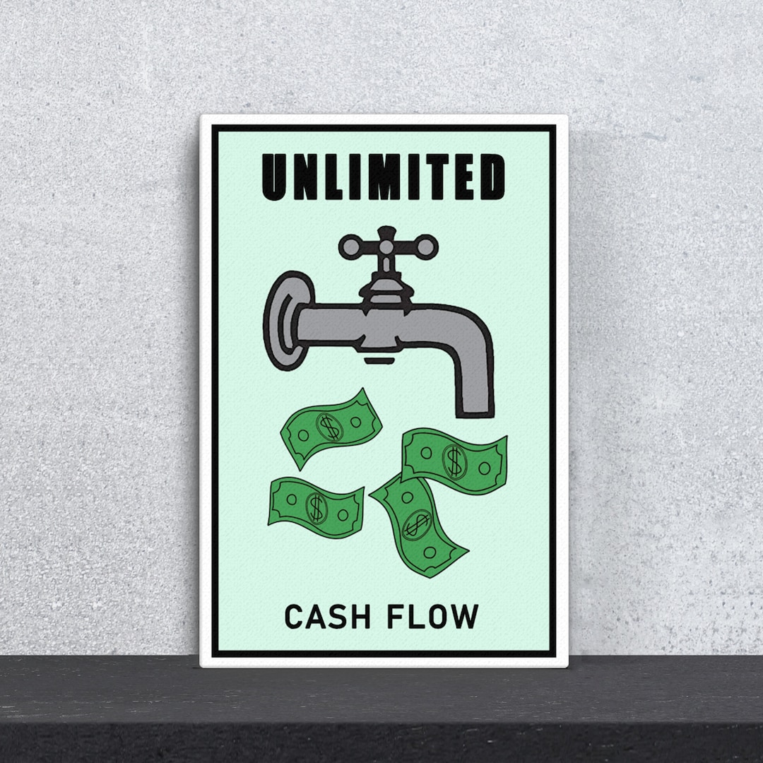 Unlimited Cash Flow, Motivational Poster Canvas Print, Success Quote ...