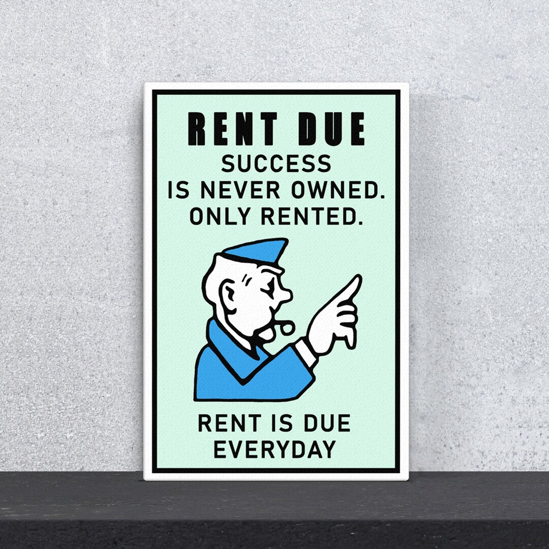 Rent Due, Motivational Poster Policeman Canvas Print, Success Quote ...