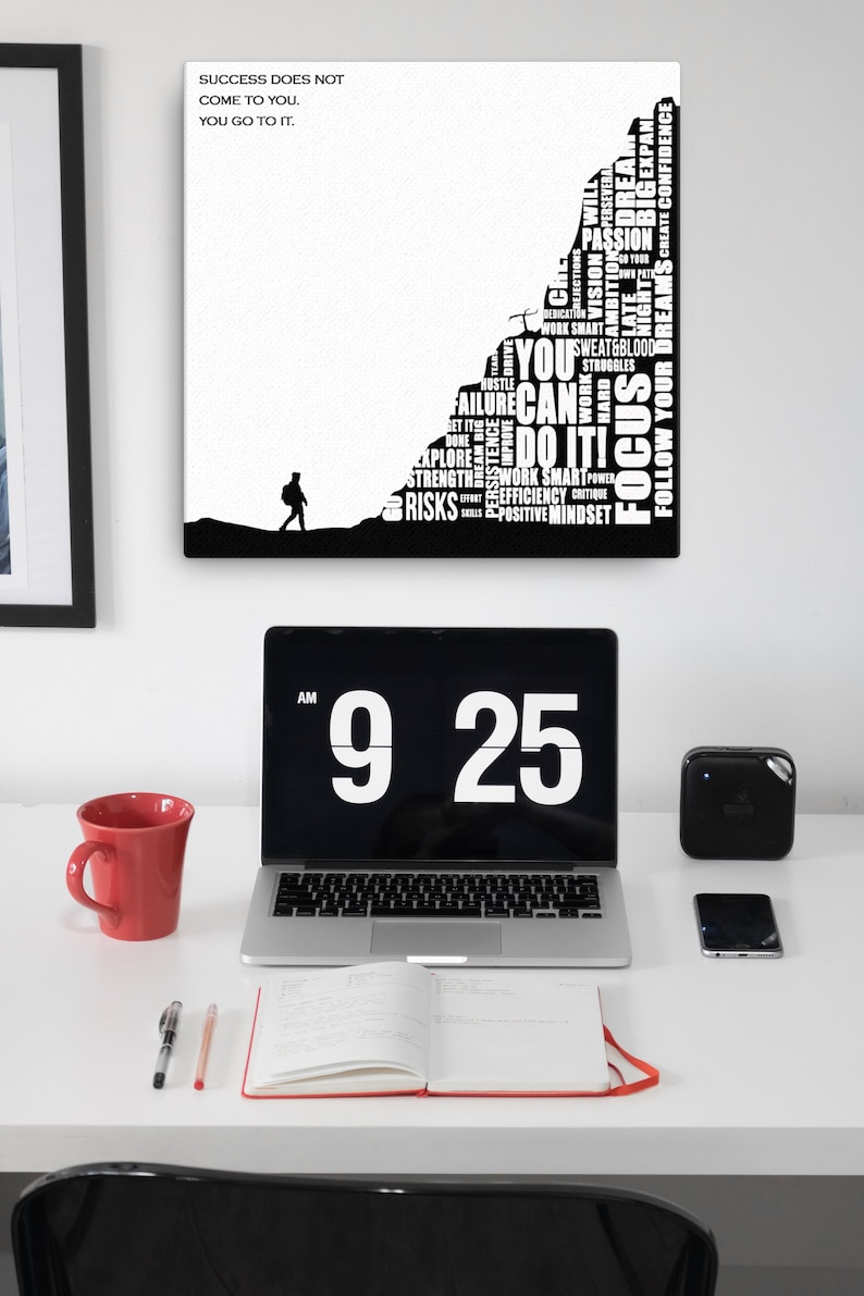 Mountain to Success Motivational Poster Success Canvas - Etsy