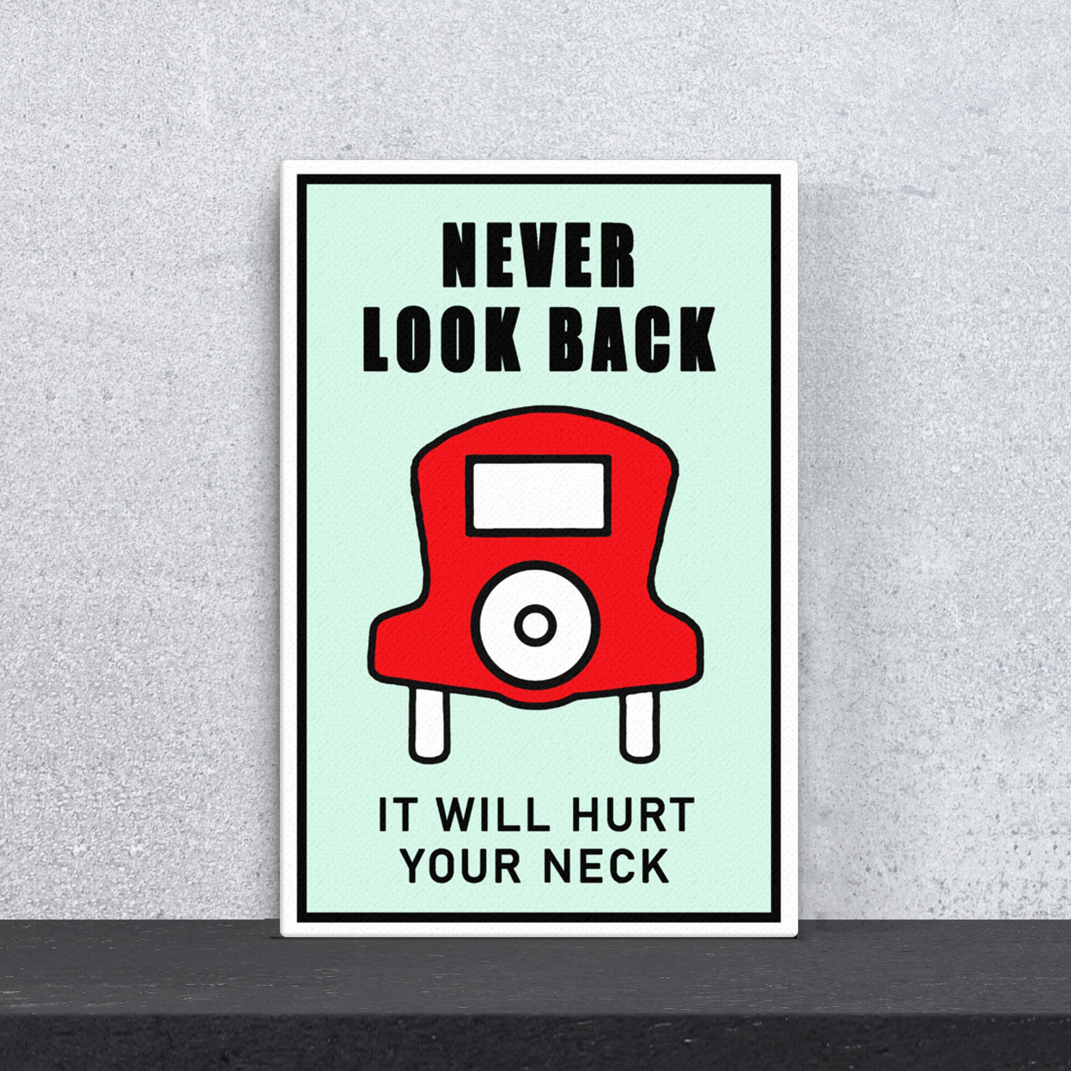Never Look Back, Motivational Poster Canvas Print, Success Quote Wall ...