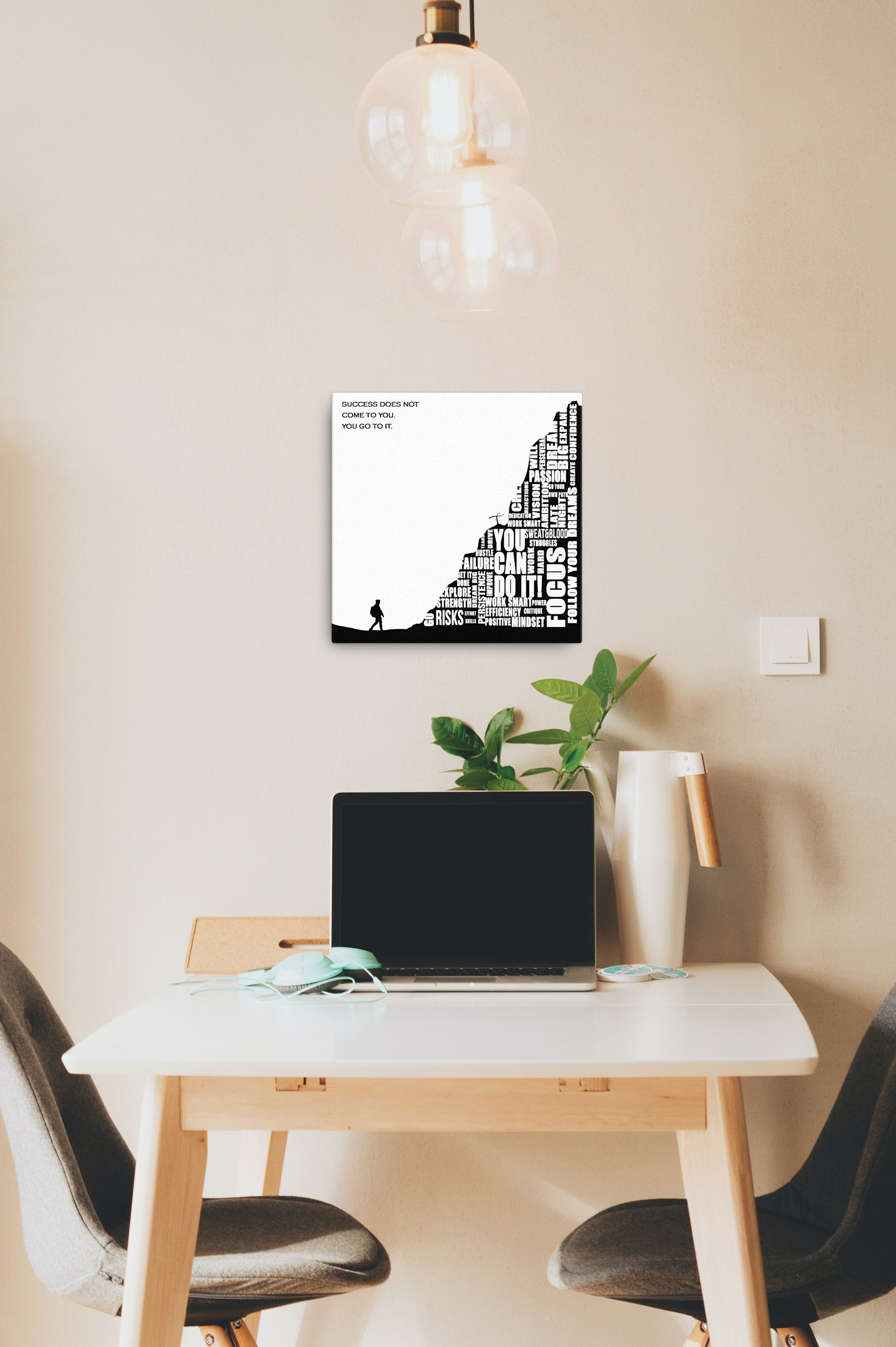Mountain to Success Motivational Poster Success Canvas - Etsy