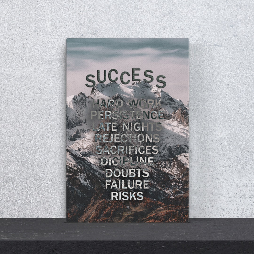 Success Mountain, Motivational Poster, Success Canvas Print, Motivation ...
