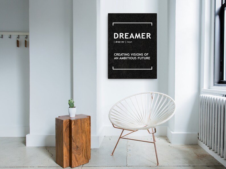 Dreamer Definition Wall Art Motivation Canvas Print / Poster / Office ...