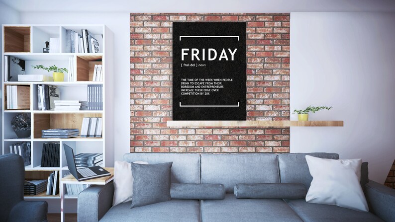 Friday Definition - Wall Art Motivation Canvas Print / Poster / Office ...