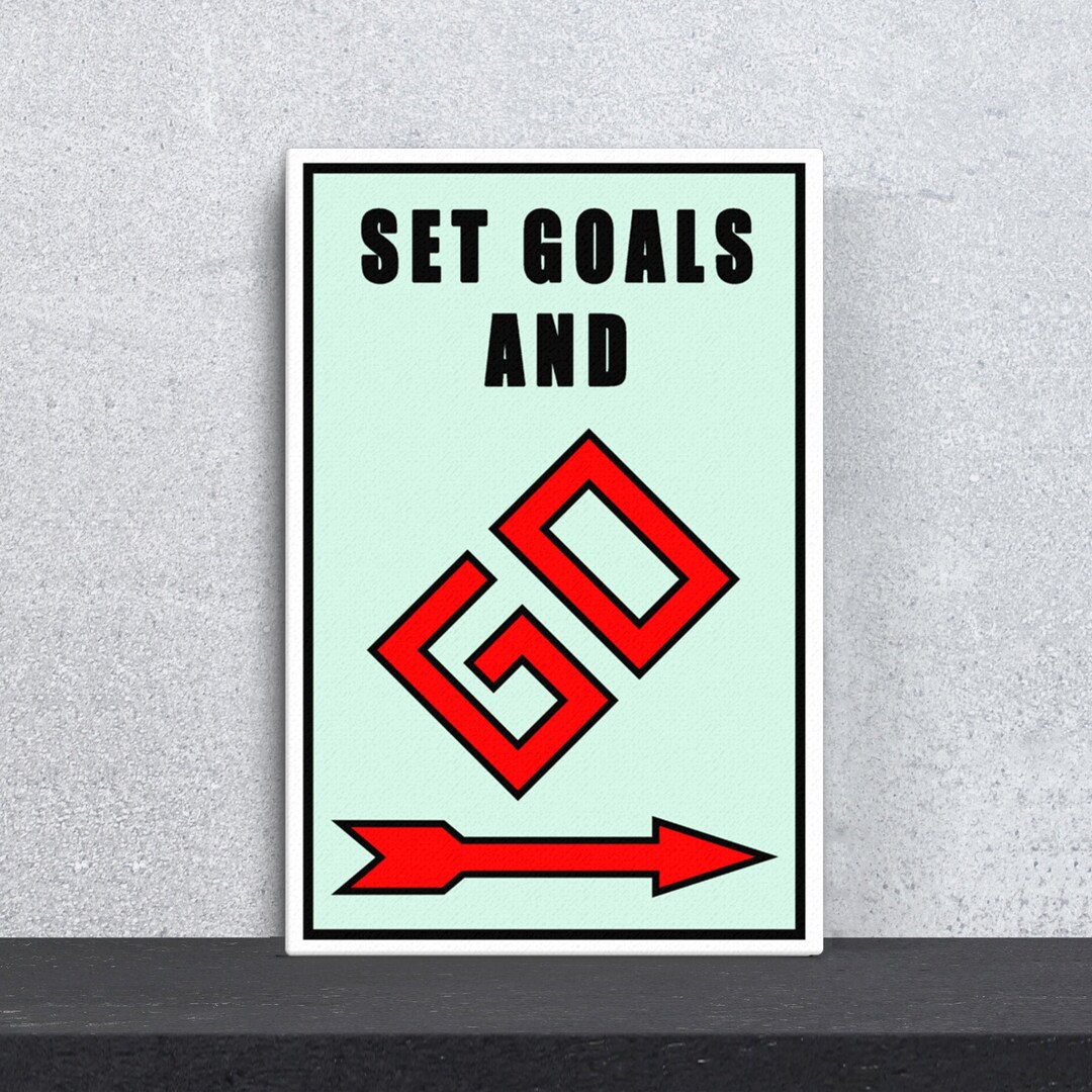 Set Goals and Go, Motivation Poster, Success Canvas Print, Motivation ...