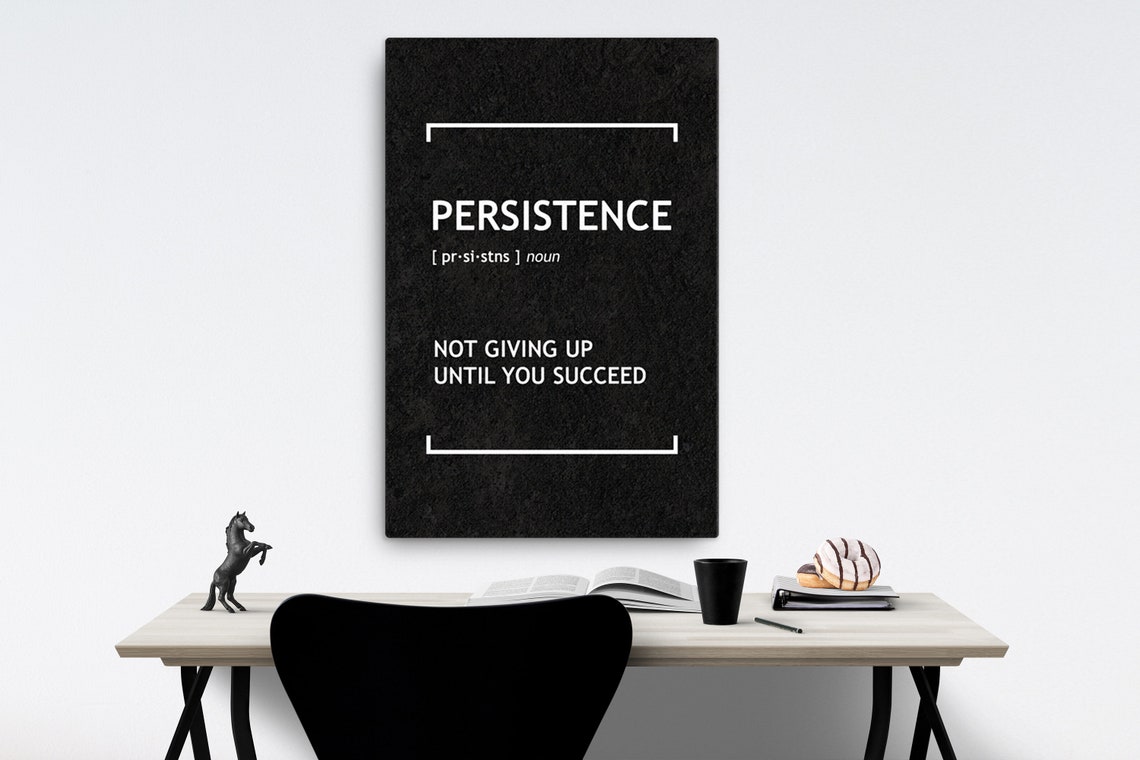 Persistence Definition Wall Art Motivation Canvas Print / | Etsy