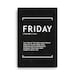 Friday Definition Wall Art Motivation Canvas Print / Poster - Etsy