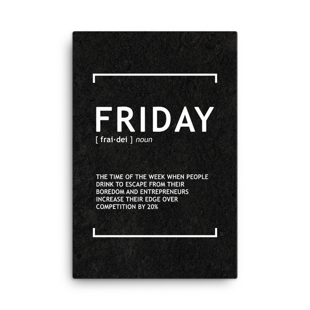 Friday Definition Wall Art Motivation Canvas Print / Poster - Etsy