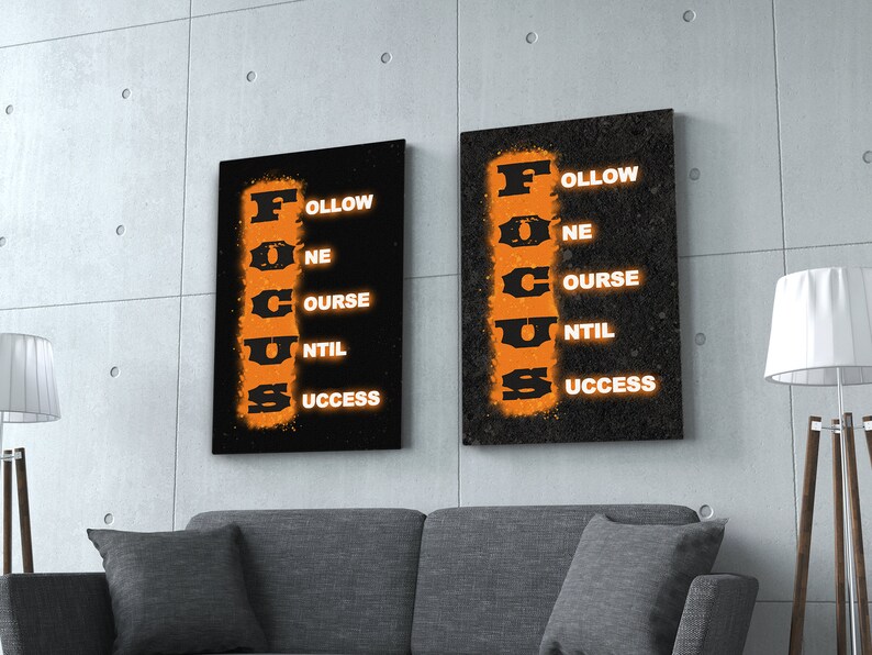 Focus Definition Motivational Poster Success Canvas Print - Etsy