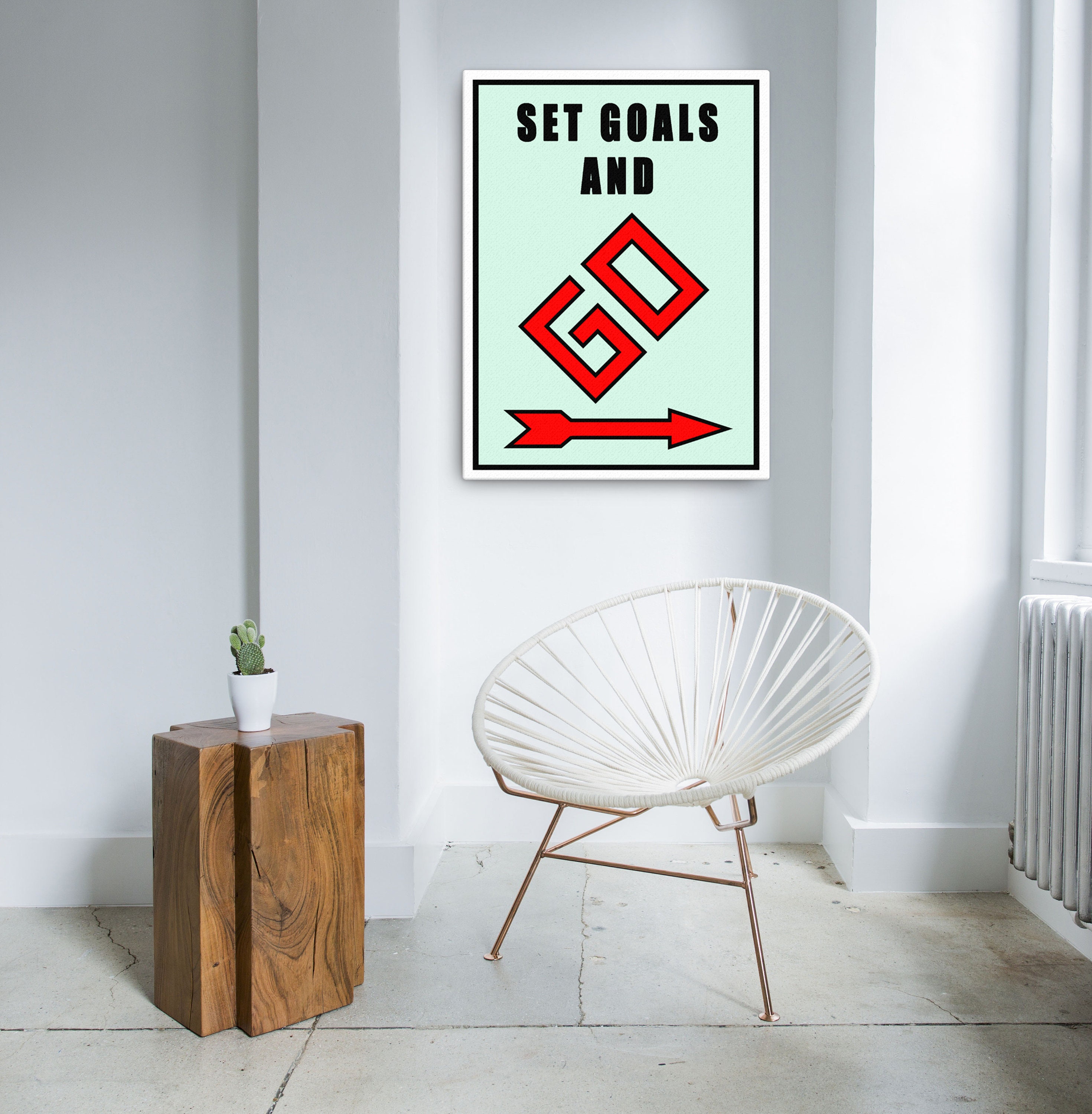 Set Goals and Go, Motivation Poster, Success Canvas Print, Motivation ...