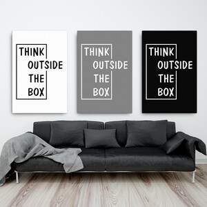 Think Outside the Box, Motivational Poster, Success Canvas Print ...
