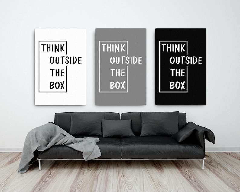 Think Outside the Box, Motivational Poster, Success Canvas Print ...