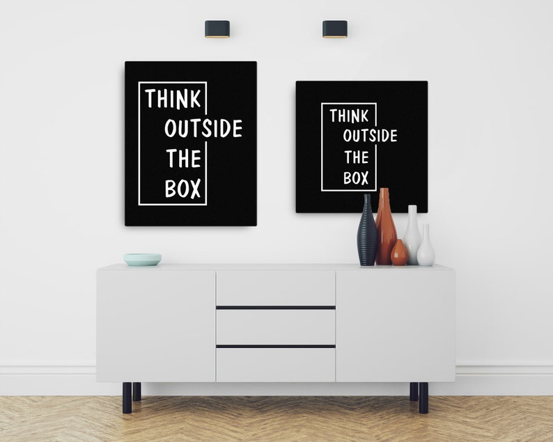 Think Outside the Box Motivational Poster Success Canvas - Etsy