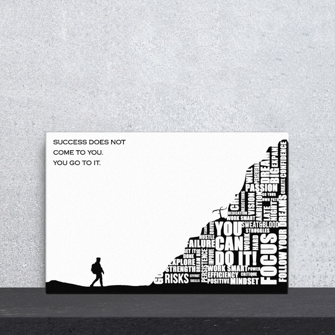 Mountain to Success, Motivational Poster, Success Canvas Print ...