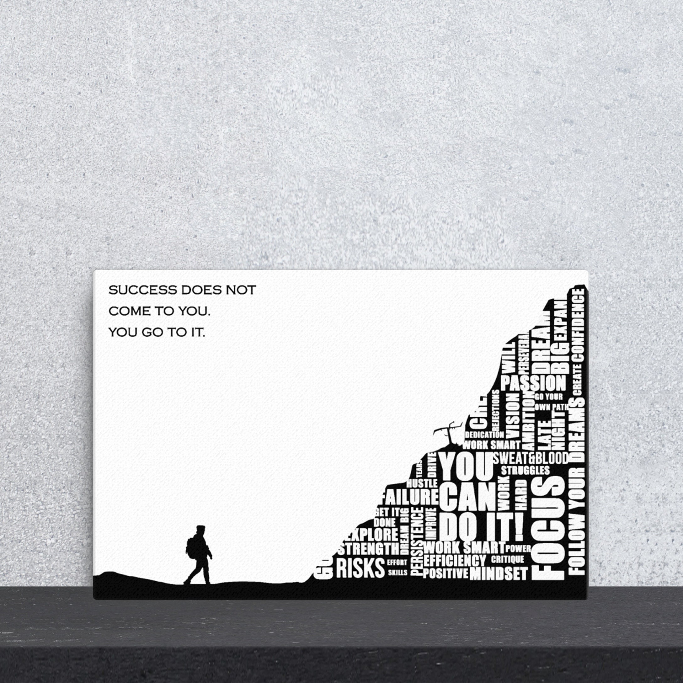 Mountain to Success Motivational Poster Success Canvas - Etsy