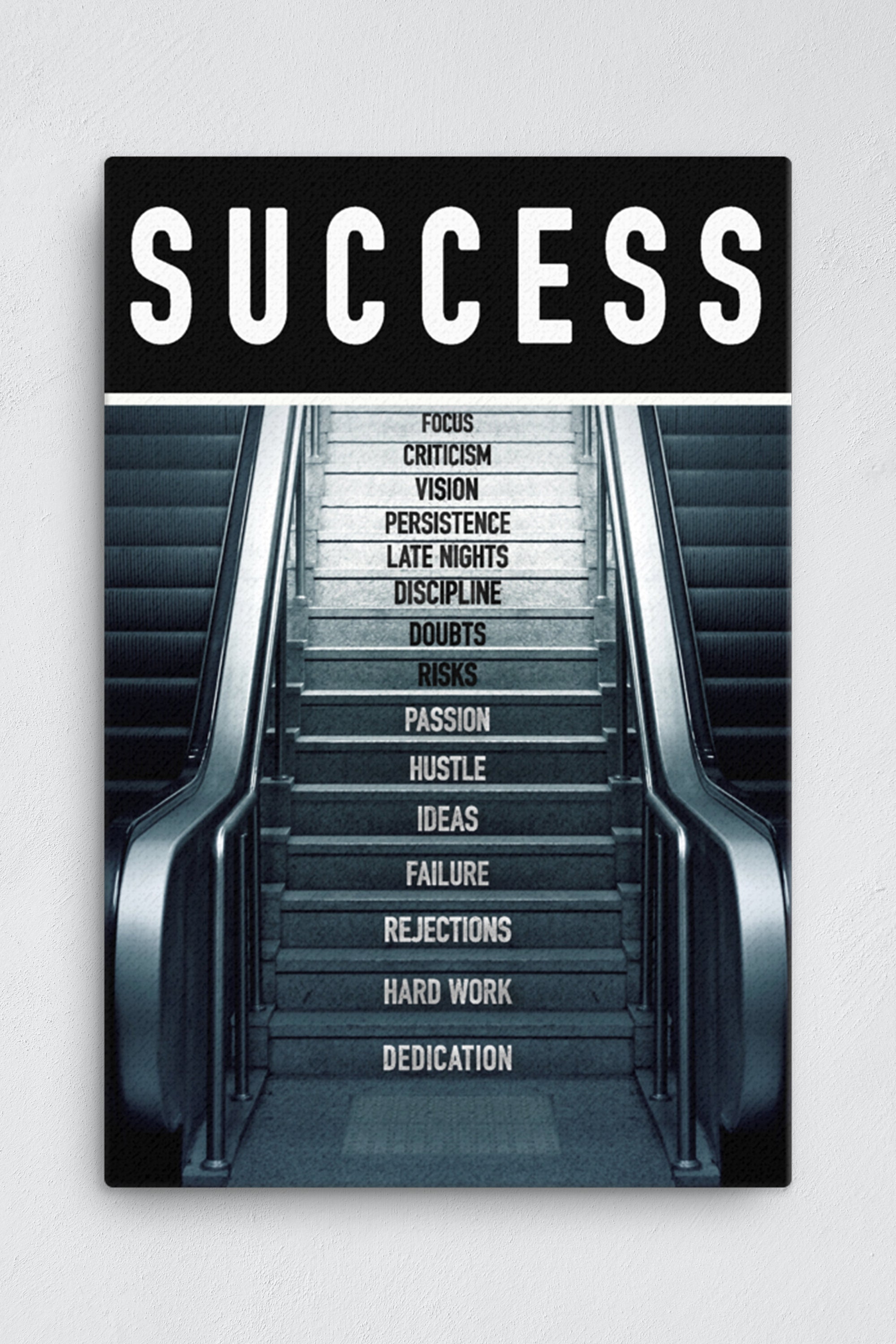 Success Staircase, Motivational Poster, Success Canvas Print ...