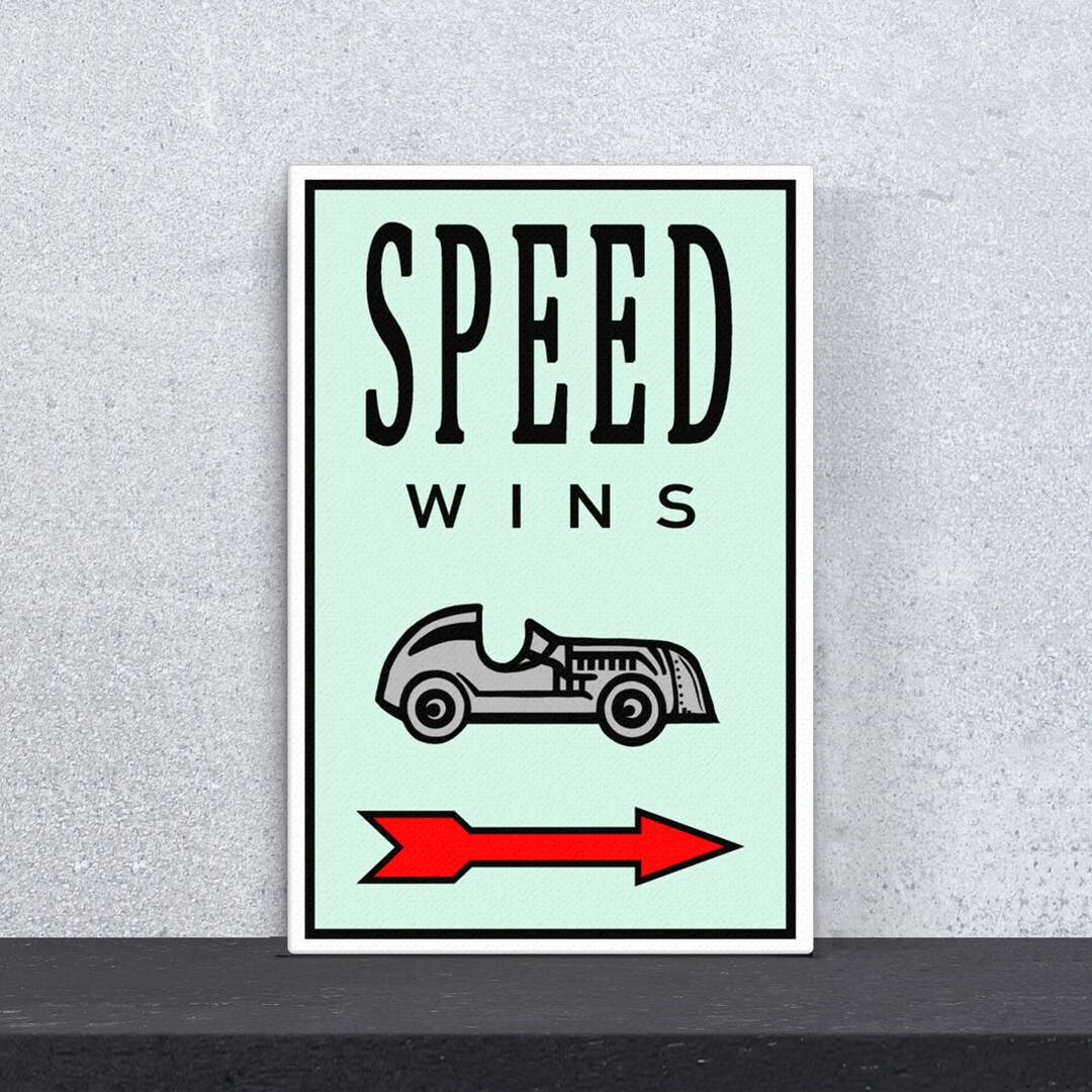 Speed Wins, Motivational Poster Car Canvas Print, Success Quote Wall ...