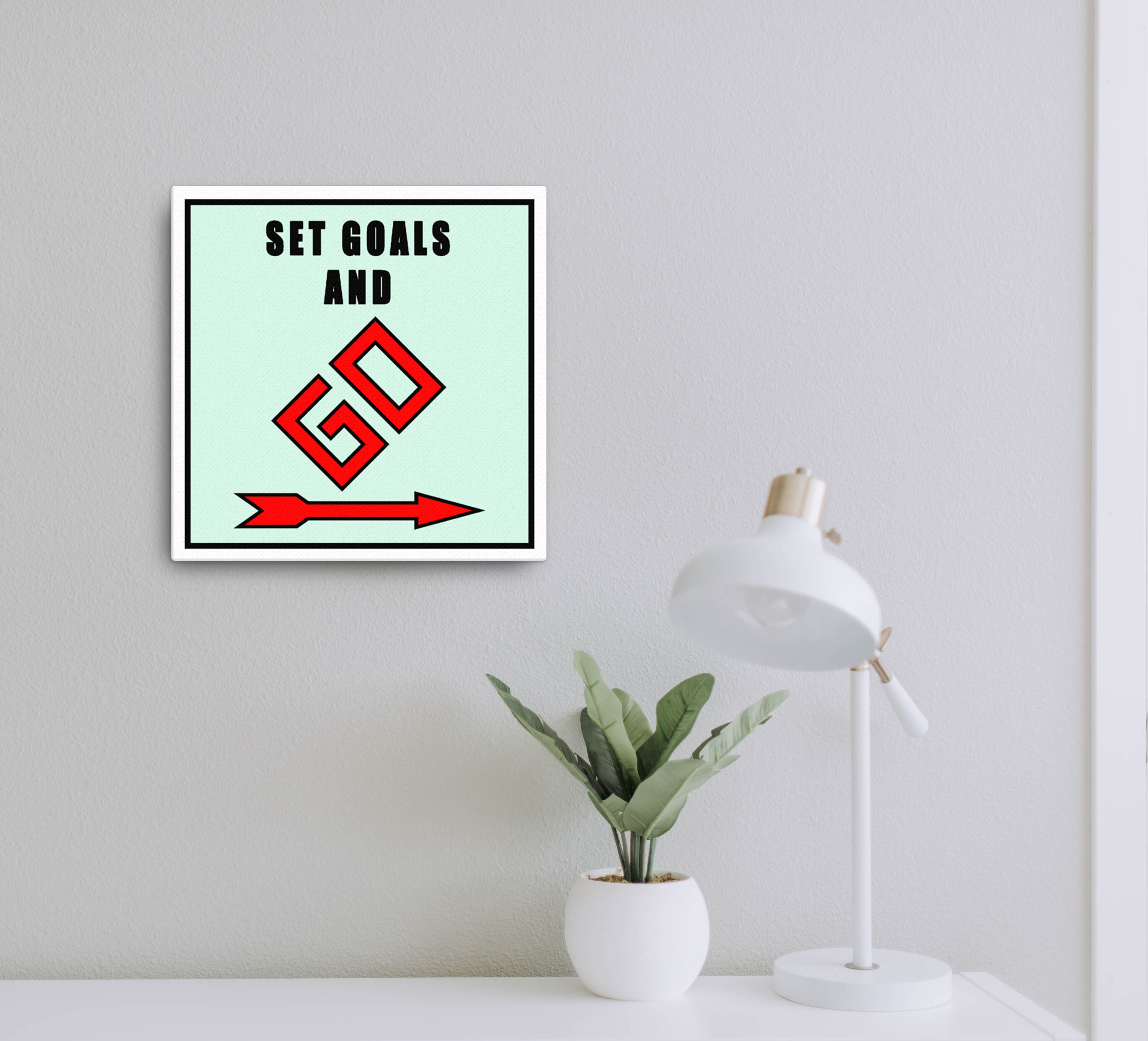 Set Goals and Go, Motivation Poster, Success Canvas Print, Motivation ...