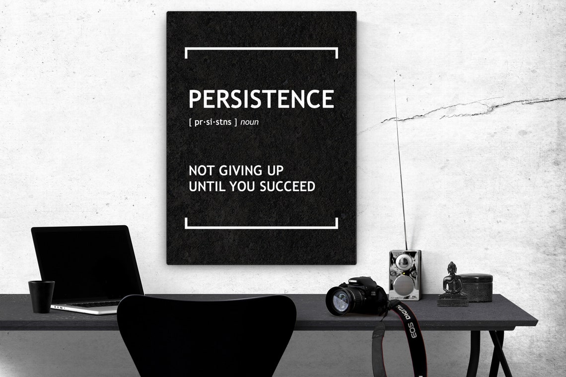 Persistence Definition Wall Art Motivation Canvas Print / | Etsy