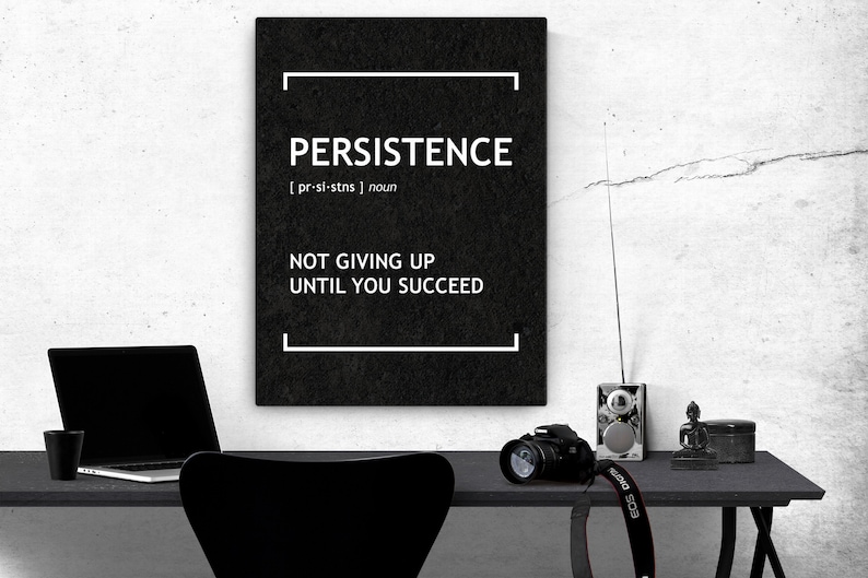 Persistence Definition Wall Art Motivation Canvas Print / - Etsy