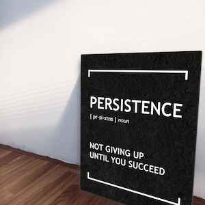 Persistence Definition - Wall Art Motivation Canvas Print / Poster ...