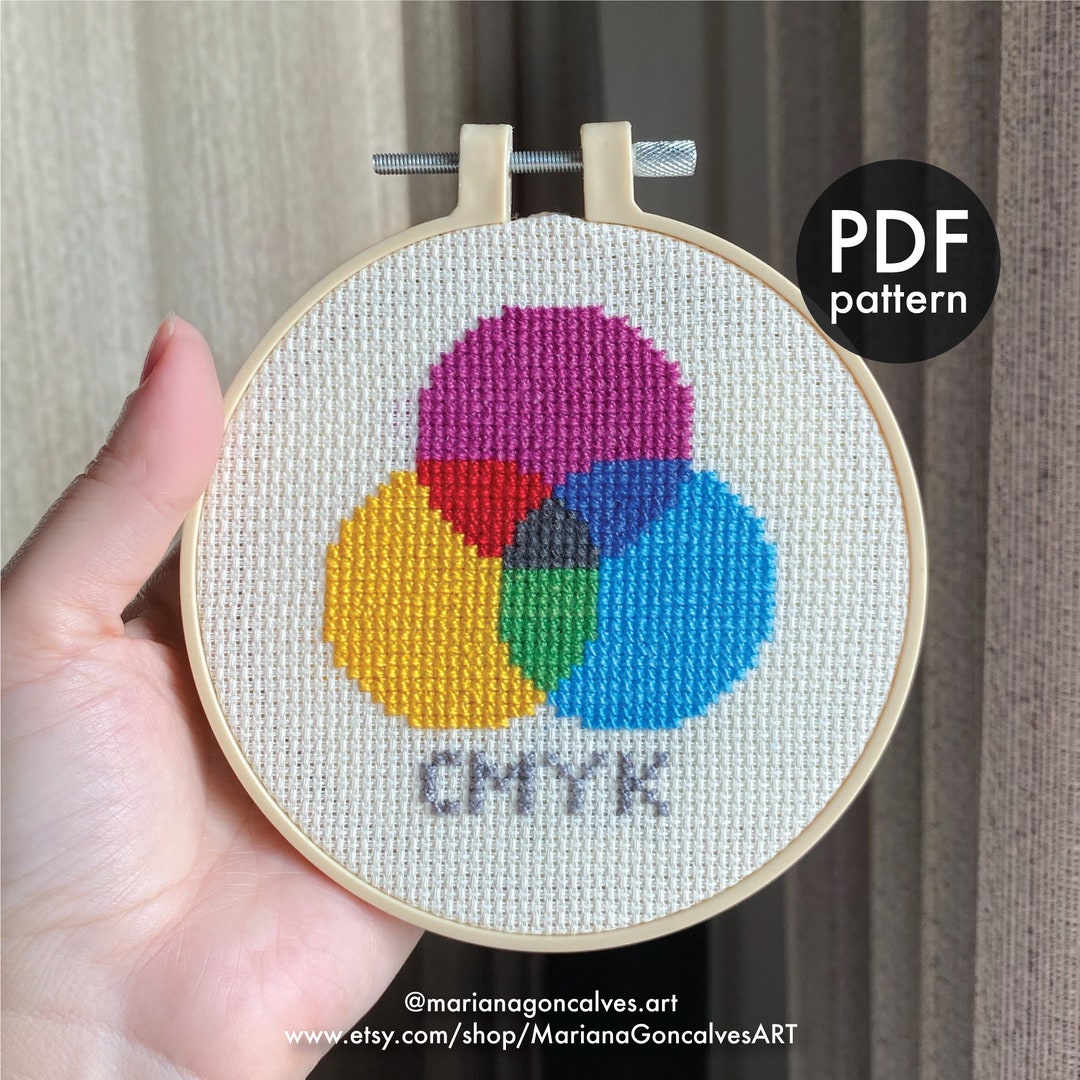 CMYK, Cross Stitch, PDF Pattern, Color Geek, Paint, Modern, Easy ...