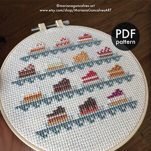 Piece of Cake, Cross Stitch, PDF Pattern, Modern, Beginner, Easy, Small ...