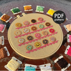 Donut Shop, Cross Stitch, PDF Pattern, Beginner, Easy, Modern ...