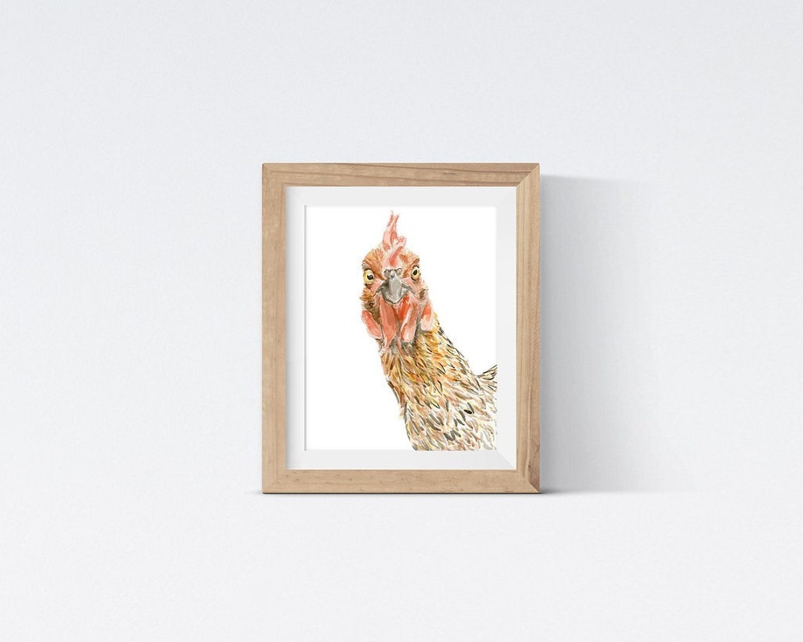 Watercolor Chicken Print Chicken Art Chicken Painting - Etsy