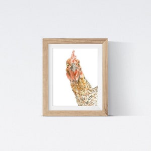 Watercolor Chicken Print Chicken Art Chicken Painting - Etsy